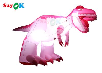 China 4m Pink Inflatable Dinosaur Advertising Balloon Damp Proof Oxford Cloth Custom Logo for sale