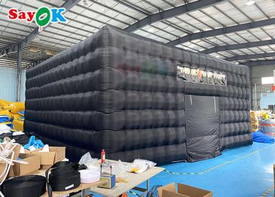 China Sayok Inflatable Party Tent Cube Black Disco Nightclub with LED Lighting Custom Size PVC for sale