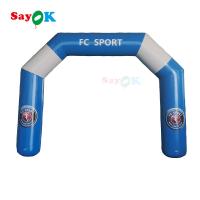 China 3x2.5m Inflatable Start Finish Arch Blue White PVC Tarpaulin Sports Event Entrance Gate for sale