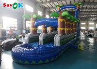China Commercial Grade Inflatable Palm Tree Water Slide with Splash Pool 20ft Tall for sale