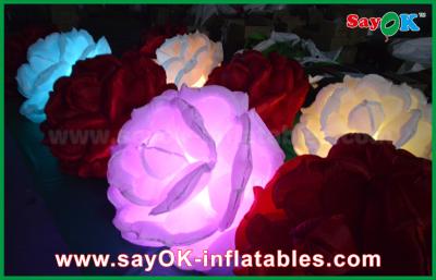 China LED Inflatable Rose Flower Decoration 210T Polyester with Blower 100-240V for Wedding Party for sale