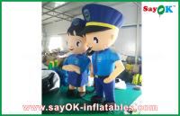 China Custom Inflatable Police Man Cartoon Character 2m Height Blue Oxford Cloth with CE Blower for sale