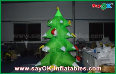 China Green Nylon Inflatable Christmas Tree with LED Lighting 2.5mm Nylon 100-240V for sale