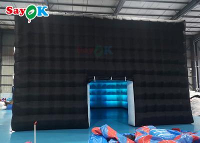 China Inflatable Cube Tent with LED Lights 210D Oxford Cloth Custom Size Blow Up Camping Tent for sale