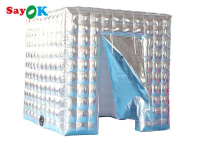 China Inflatable Photo Booth Backdrop Wall 2.5x2.5m White 210D Oxford Cloth with Remote Control for sale