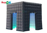 China Oxford Cloth LED Inflatable Photo Booth 3x3x3mH Double Middle Door for Event Party for sale