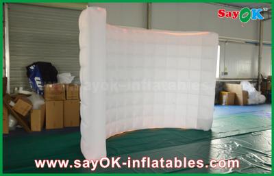 China Inflatable LED Photo Booth 3m x 2.3m White Air Wall with 12 LED Lights for Events for sale
