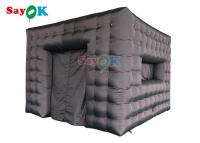 China Commercial Black Inflatable Cube Tent for Exhibition Rental Custom Size PVC Oxford Cloth for sale