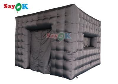 China Commercial Black Inflatable Cube Tent for Exhibition Rental Custom Size PVC Oxford Cloth for sale