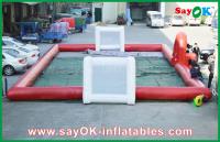 China Giant Inflatable Football 10m Red Soccer Field with Gate Strong PVC Tarpaulin for sale