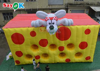China PVC Tarpaulin Inflatable Cheese Barriers Obstacle Course 0.55mm Custom Size for sale