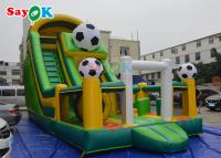 China Inflatable Football Theme Bounce House Slide 0.55mm PVC Tarpaulin Commercial Water Slide for sale