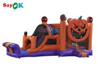 China Halloween Pumpkin Inflatable Jumping Castle With Slide Combo for sale