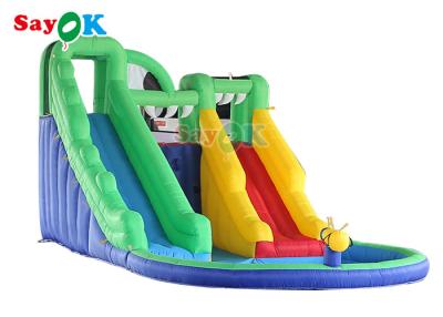China Inflatable Bouncy Slide Combo 5.6x3.1x2.45m Kids Water Slide Pool Backyard Double Lane Jumping Castle for sale