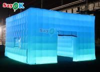 China Custom Portable Black Inflatable Cube Tent Nightclub Party Bar with LED Lighting 0.55mm PVC for sale