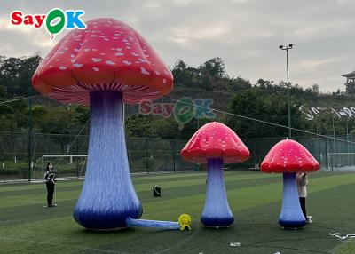 China Giant Inflatable Mushroom Model Plant 210D Oxford Fabric with LED Lights for Wonderland Decoration for sale