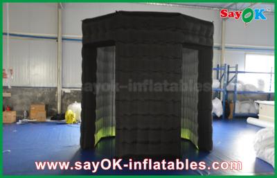 China Inflatable Octagon Photo Booth Kiosk Enclosure 3m Waterproof with LED Lights for sale