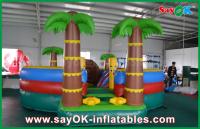 China Custom Inflatable Bouncer Slide with Pool and Coconut Tree CE Certified PVC Tarpaulin 1 Year Warranty for sale