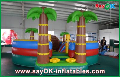 China Custom Inflatable Bouncer Slide with Pool and Coconut Tree CE Certified PVC Tarpaulin 1 Year Warranty for sale