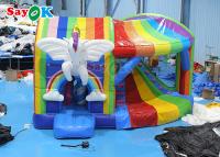 China Commercial Inflatable Unicorn Castle Bounce House 0.55mm PVC Waterproof Fire Retardant Slide for sale