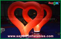 China Wedding Outdoor Inflatable Decorations Red Nylon Inflatable Heart With LED Light for sale