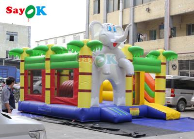 China Customizable Inflatable Bouncing Castle with Slide 0.55mm PVC for Kids Indoor Outdoor Play for sale