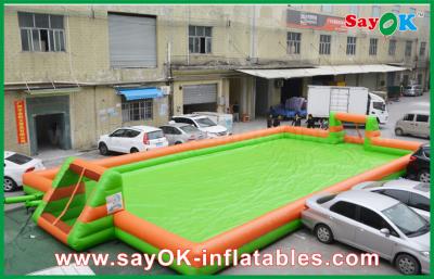 China Commercial Inflatable Football Pitch 0.55mm PVC Portable Sports Field for Rental Business for sale