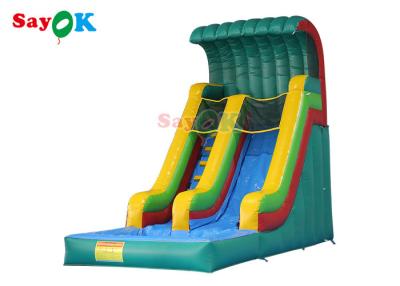 China Commercial Inflatable Water Slide 0.55mm PVC Wet Dry Anti Ruptured Pool Two Sided Coated for sale