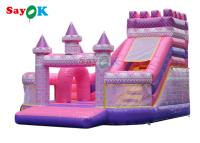 China Custom Pink Princess Inflatable Castle Bounce House 0.55mm PVC for Amusement Park for sale