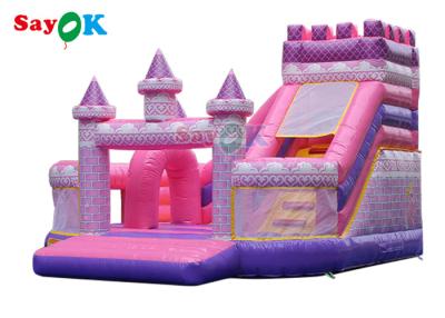 China Custom Pink Princess Inflatable Castle Bounce House 0.55mm PVC for Amusement Park for sale