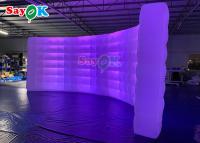 China Curve Wall Multi Color Inflatable Backdrop Wall With LED Strips Photo Booth Wall For Sales for sale