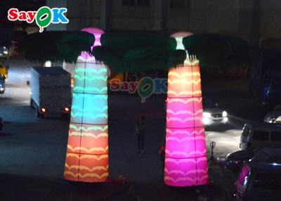 China 190T Oxford Cloth Inflatable Palm Tree 3m with Color Changing LED Lights for Party Event Decoration for sale