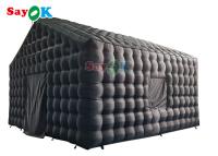 China Commercial Oxford Black Inflatable Cube Party Tent Nightclub Inflatable with Air Blower 0.55mm PVC for sale