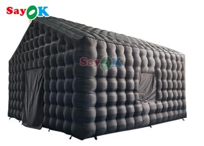 China Commercial Oxford Black Inflatable Cube Party Tent Nightclub Inflatable with Air Blower 0.55mm PVC for sale