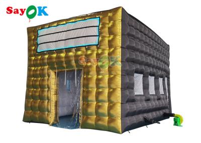 China Custom Inflatable LED Disco Night Club Party Tent 5m Black Cube House for Events for sale