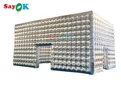 China Customized Silver Inflatable Cube Tent 3m for Party Wedding Exhibition Event Air Tent for sale