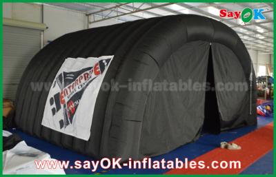 China Black 210D Oxford Inflatable Tunnel Camping Tent with Total Dark Inside Custom Logo for sale