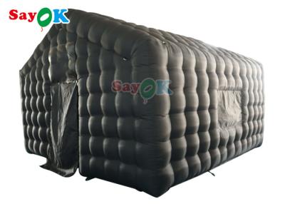 China 6x5x4mH Custom Black Inflatable Club Tent with LED Lighting Portable Party Nightclub Rental for sale