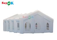 China Custom White Inflatable Party Tent 10x10m Outdoor Event Structure with LED Lights for sale