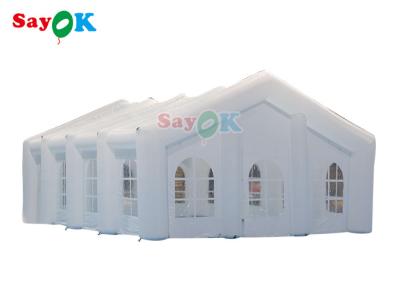 China Custom White Inflatable Party Tent 10x10m Outdoor Event Structure with LED Lights for sale