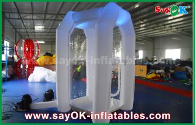 China White Inflatable Money Booth 1.5m x 2m x 2.5m with 2 Blowers for Promotion for sale