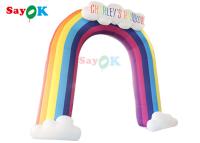 China Rainbow Inflatable Arch 6.45m x 7.36m Colorful Advertising Blow Up Gate for Events for sale