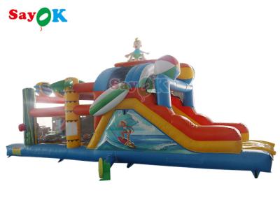 China Commercial Inflatable Ocean Theme Dry Slide 9x3x4m with Rock Climbing Wall for Kids for sale
