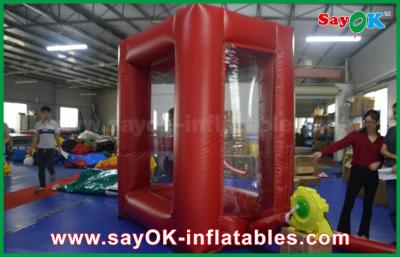 China Clear Inflatable Money Booth 2x2m Cash Grab Machine PVC Fire Retardant for sale