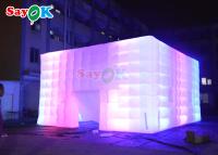 China Customized Inflatable Air Cube Tent with Colorful LED Lights for Nightclub Wedding Photo Booth for sale