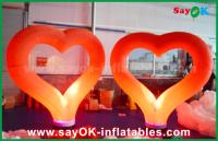 China Romantic Red Nylon Inflatable Lighting Decoration Heart Shape For Wedding for sale