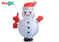 China Oxford Cloth Inflatable Rotating Christmas Snowman with LED Lights Outdoor Holiday Decoration for sale