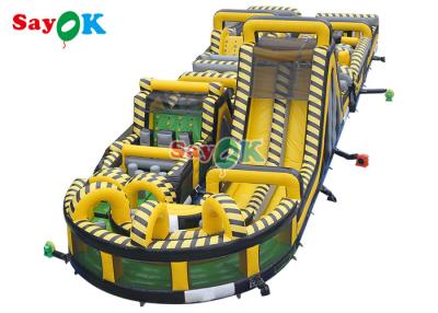 China Custom Inflatable Obstacle Course 25m Outdoor Fun Blow Up Games for Kids Adults for sale