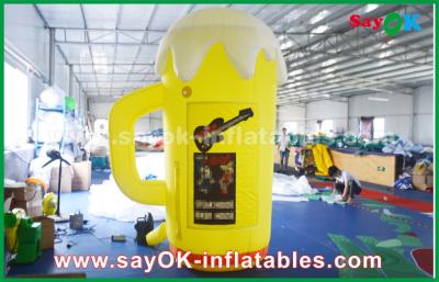 China Custom Giant Inflatable Beer Bottle Cup 210D Oxford Cloth with CE UL Blower 110V 220V for sale