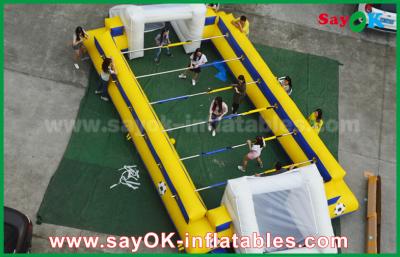 China Yellow Inflatable Football Field Soccer Pitch 0.55mm PVC Commercial Grade Party Game for sale